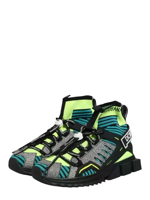 Dolce & Gabbana Sorrento Panelled High Top Sneakers - Green
