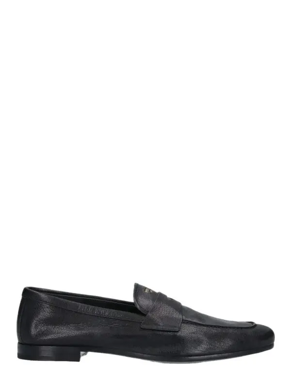 Prada Logo-print Leather Loafers - Black