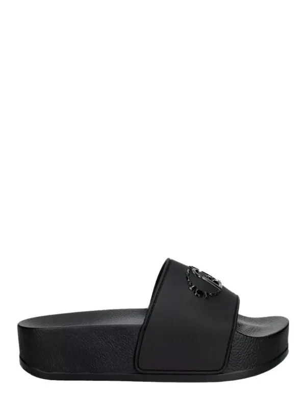 Liu Jo Logo Plaque Platform Slides - Black