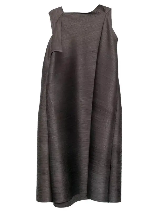 Issey Miyake Sleeveless Boat Neck Dress - Grey