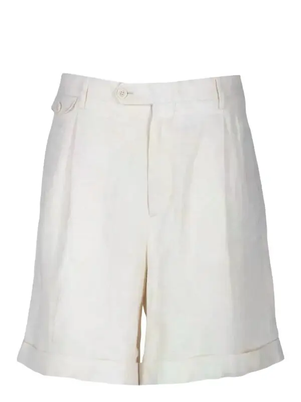 LARDINI Pleated Turn-up Tailored Shorts - Neutrals