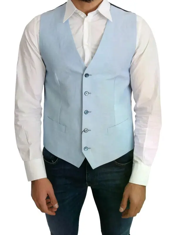 Dolce & Gabbana V-neck Button-up Waistcoat - Blue