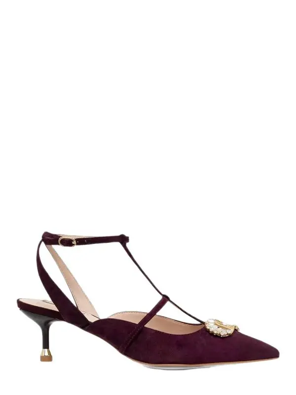 Liu Jo Crystal-embellished Suede Pumps - Purple