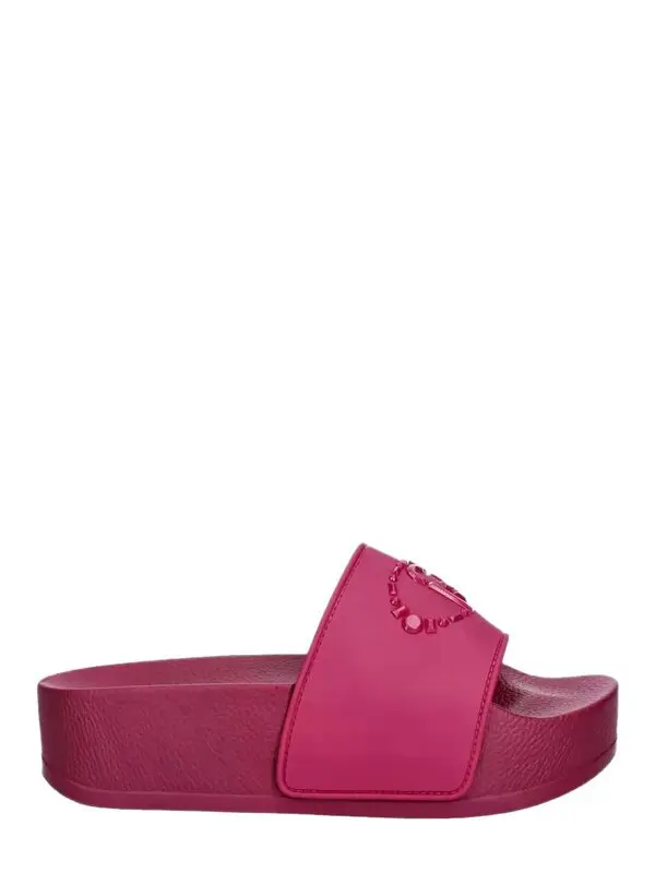 Liu Jo Embossed-logo Platform Slides - Pink