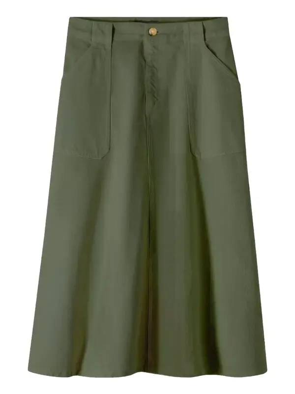 A.p.c. Patch-pocket A-line Midi Skirt - Green