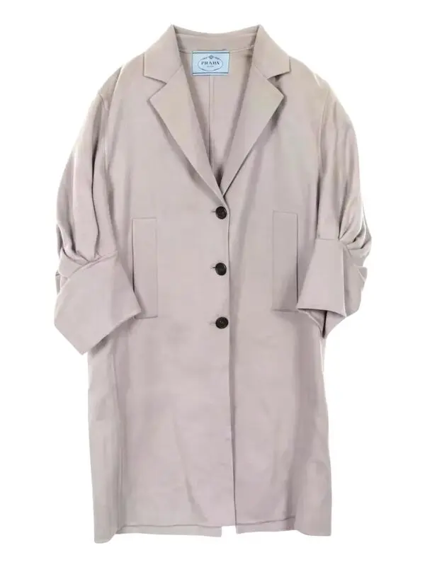 Prada 2000s Cocoon Cashmere Trench Coat - Grey