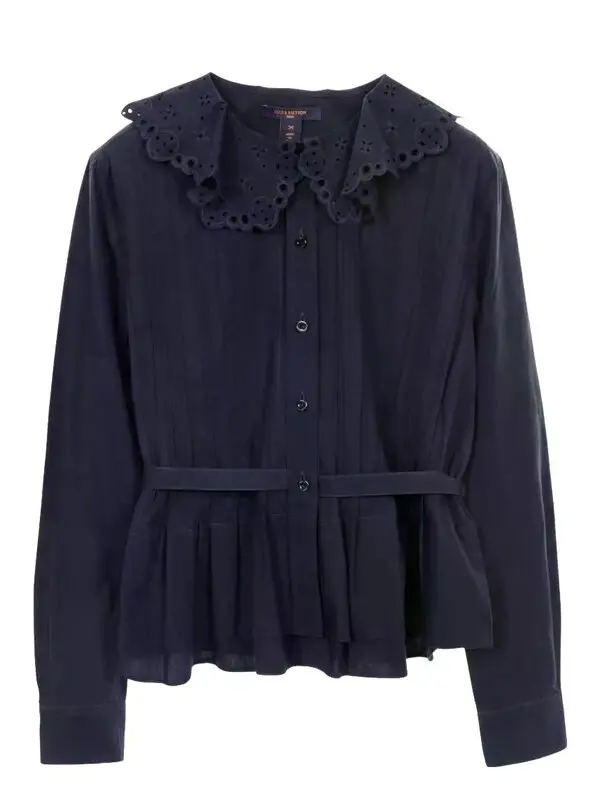 LOUIS VUITTON Pin-tuck Belted Shirt - Blue