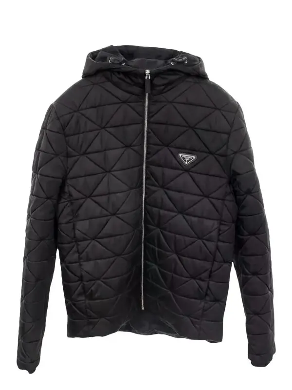 Prada Re-nylon Hooded Quilted Jacket - Black