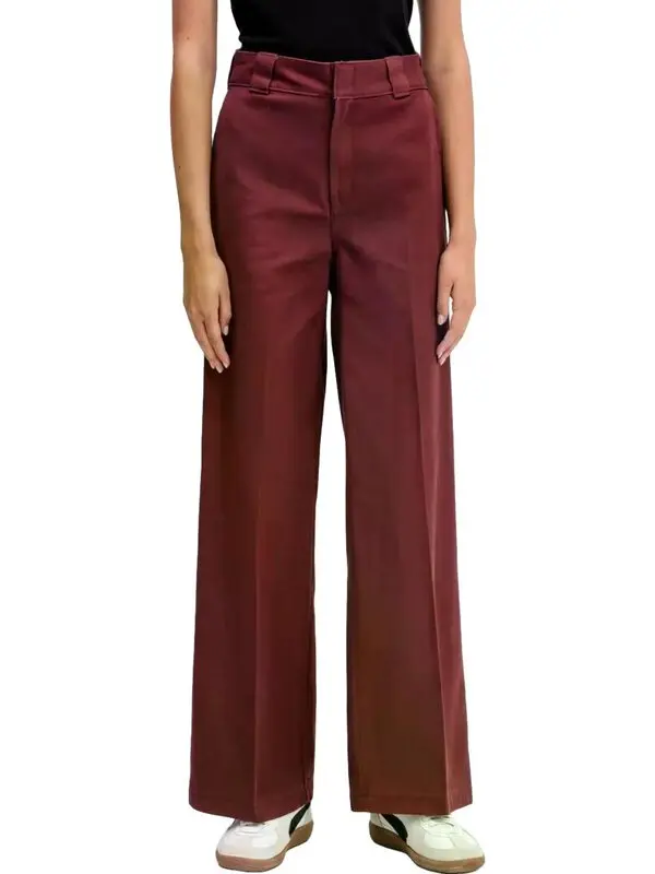 Dickies Wide-leg Trousers With Logo Patch - Red