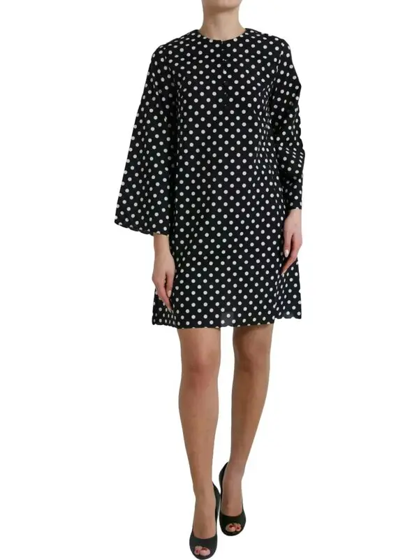 Dolce & Gabbana Polka Dot Mini Shift Dress - Black