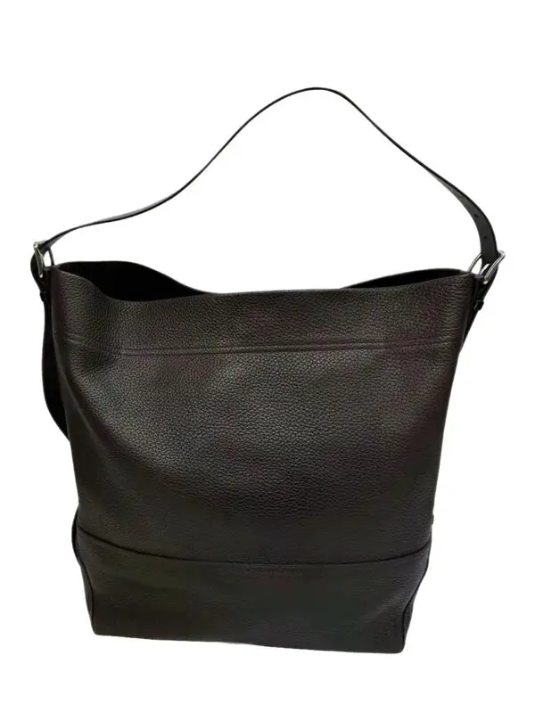 LEMAIRE Belted Leather Tote Bag - Brown