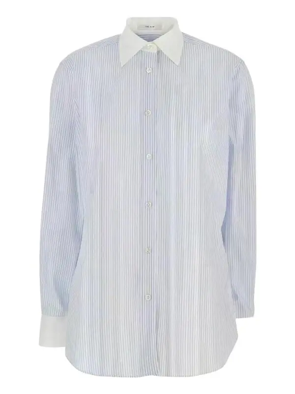 THE ROW Striped Contrast Detail Shirt - White