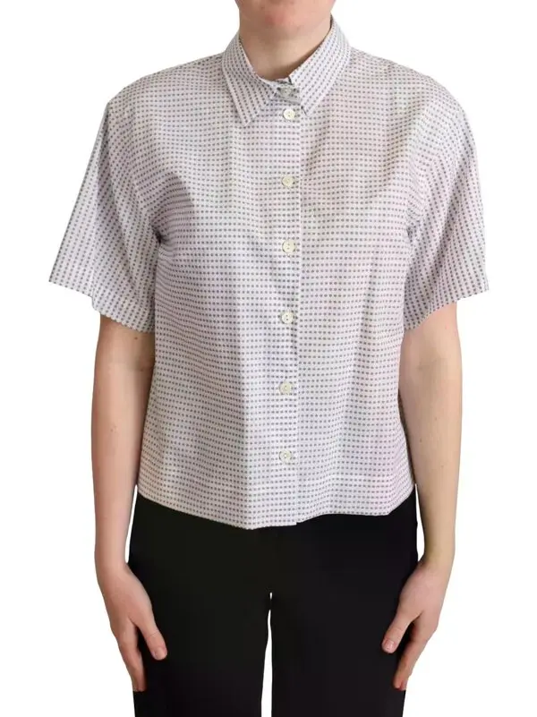Dolce & Gabbana Polka Dot Print Cotton Shirt - White