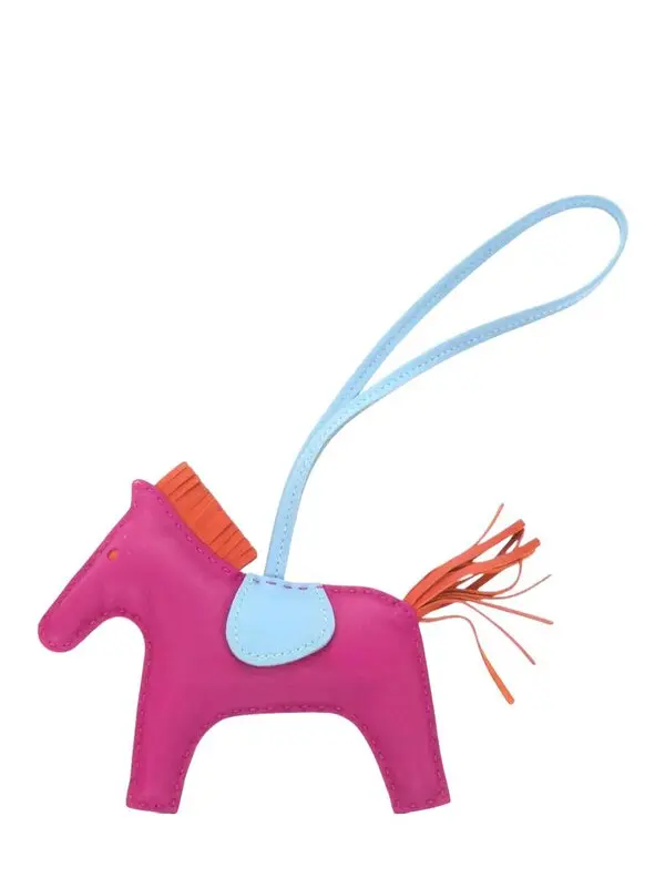 Hermès Milo Lambskin Swift Grigri Rodeo Horse Bag Charm Mm - Pink