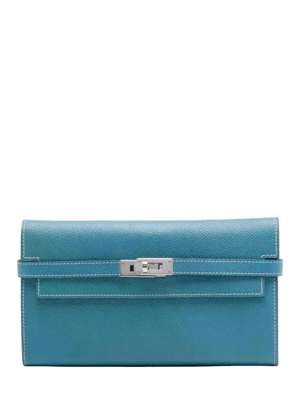 Hermès Epsom Kelly Long Wallet - Blue