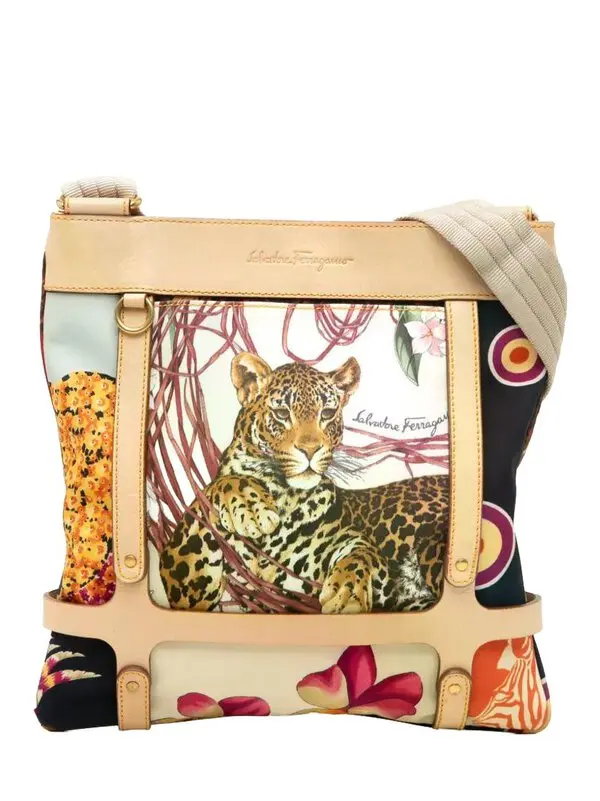 FERRAGAMO Nylon Jungle Safari Crossbody Bag - Neutrals