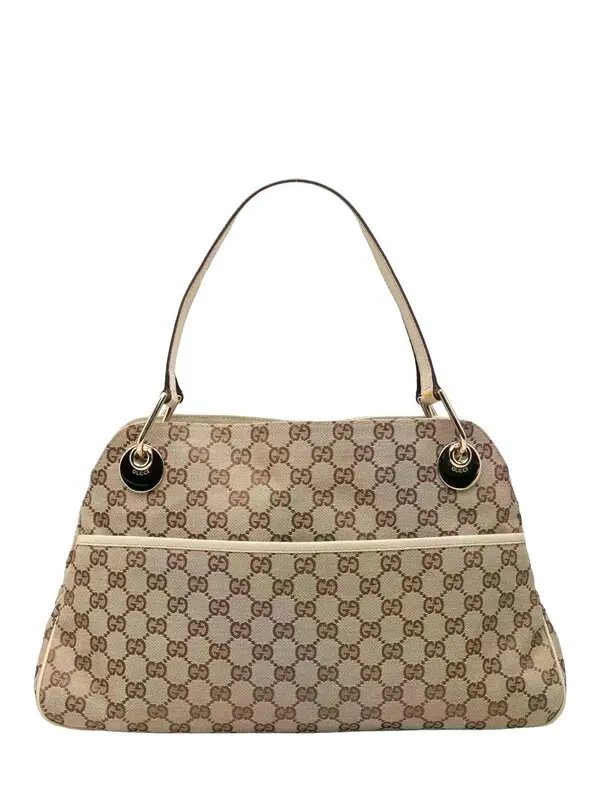 Gucci Gg Canvas Eclipse Shoulder Bag - White