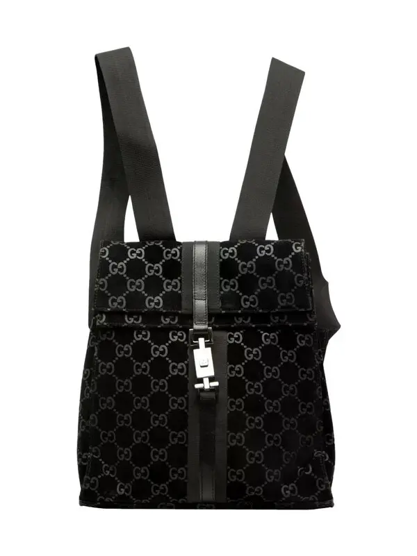 Gucci Gg Suede Jackie Backpack - Black