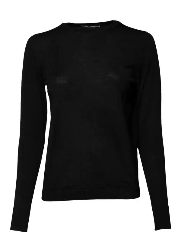 Dolce & Gabbana Fine-knit Round-neck Sweater - Black