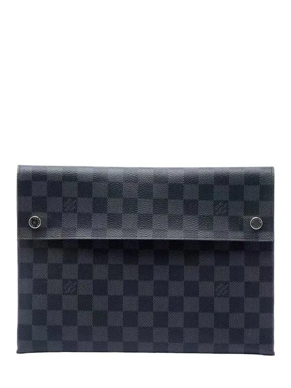 LOUIS VUITTON Damier Graphite Alpha Pochette Gm Clutch Bag - Black