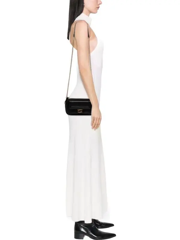 Fendi Leather Baguette Crossbody Bag - Black