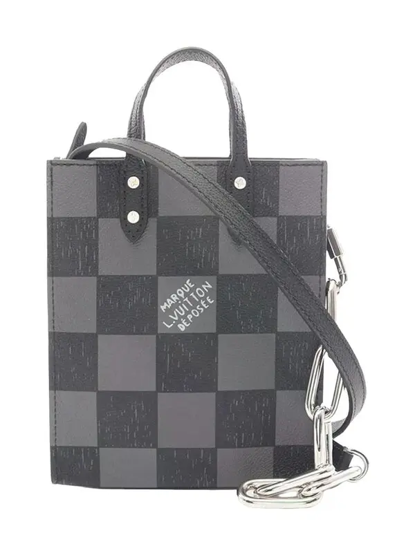 LOUIS VUITTON Damier Checkerboard Sac Plat Xs Satchel - Black