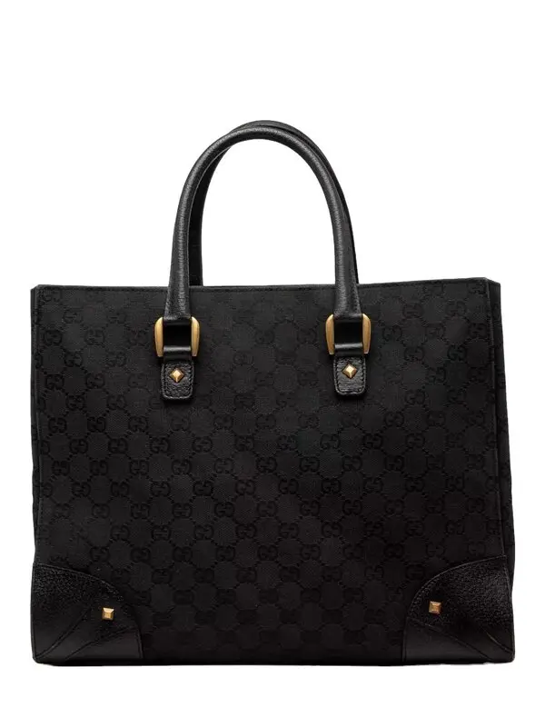 Gucci Gg Canvas Nailhead Handbag - Black