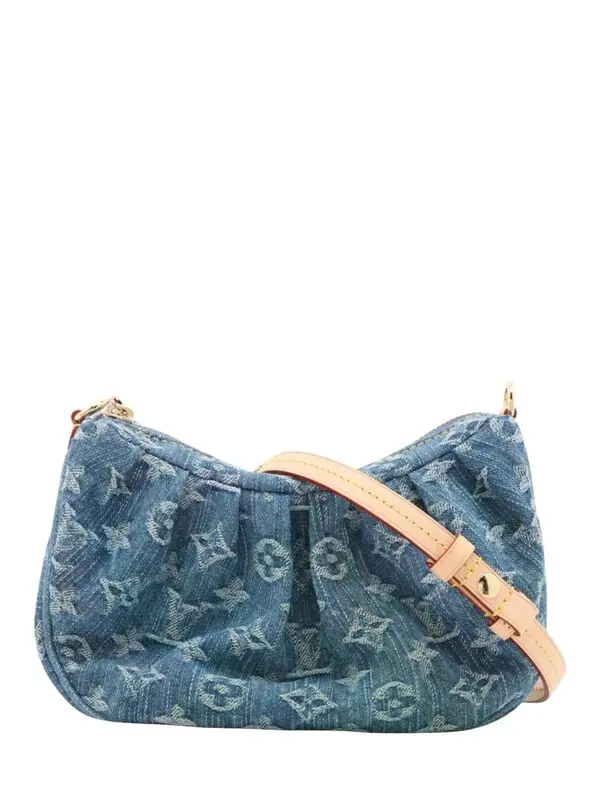 LOUIS VUITTON Monogram Denim Pochette Ballet Shoulder Bag - Blue