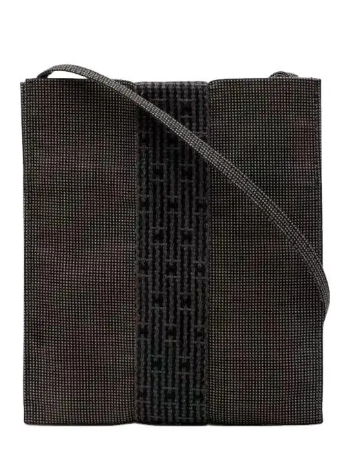 Hermès 1990-2010 Canvas Herline Pochette Crossbody Bag - Grey