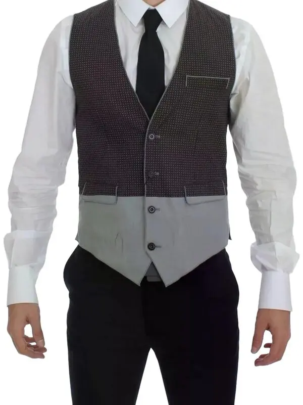 Dolce & Gabbana Polka-dot Two-tone Vest - Black