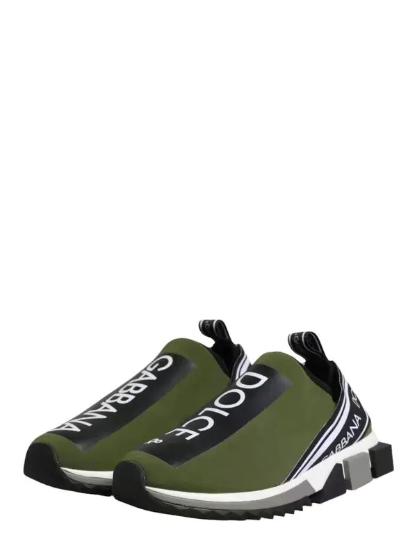 Dolce & Gabbana Sorrento Logo-print Slip-on Sneakers - Green