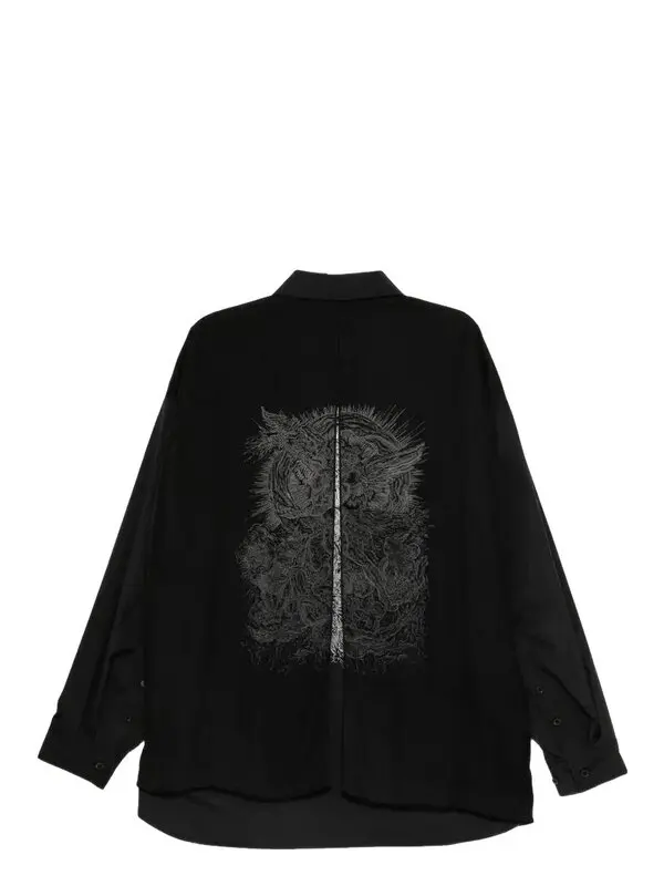 SONGZIO Graphic-embroidered Shirt - Black