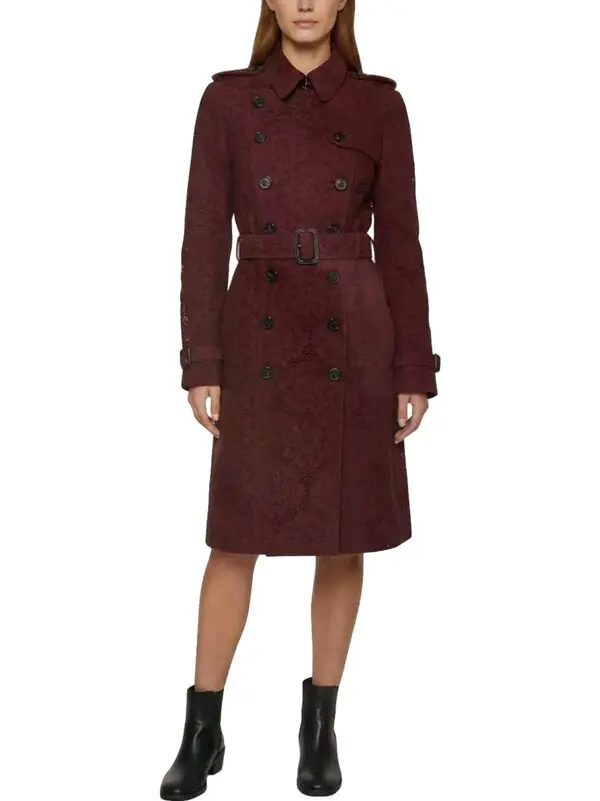 Burberry Double-breasted Trench Coat - Red