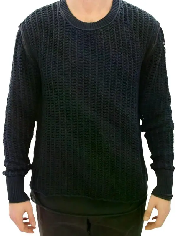 Dolce & Gabbana Netted Textured-knit Sweater - Blue
