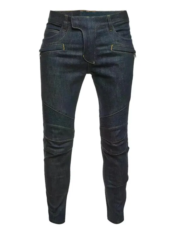 Balmain Slim-fit Biker Jeans - Blue