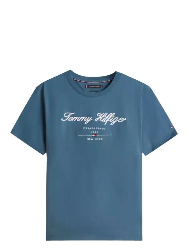 Tommy Hilfiger Logo-embroidered T-shirt - Blue