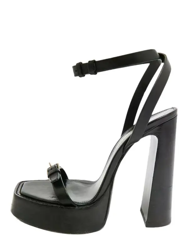 Saint Laurent Leather Platform Sandals - Black