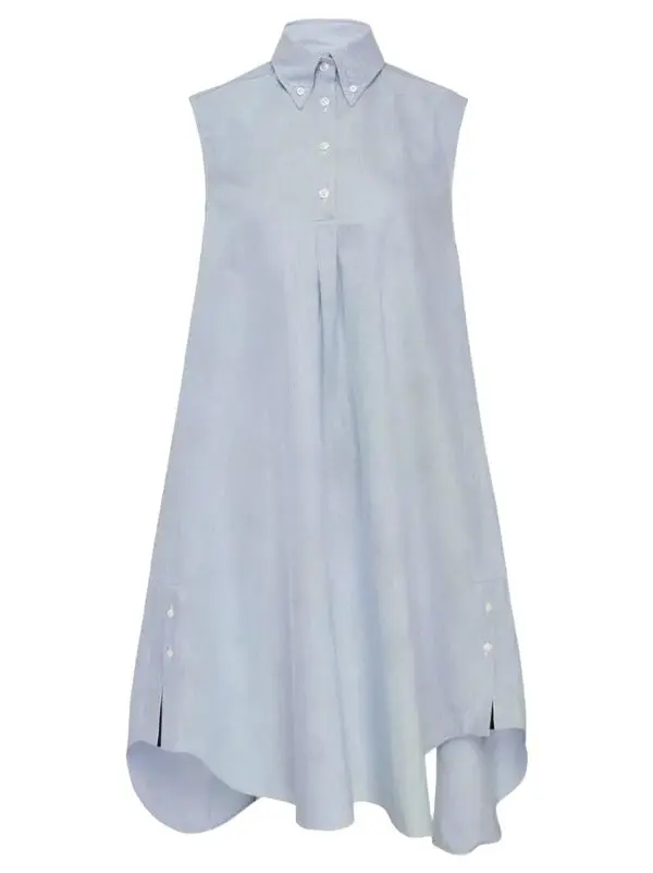 Thom Browne Sleeveless Oversized Shirt Midi Dress - Blue