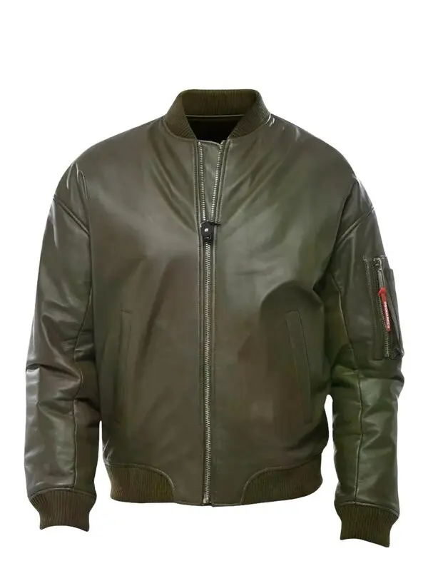 Dsquared2 Leather Bomber Jacket - Green