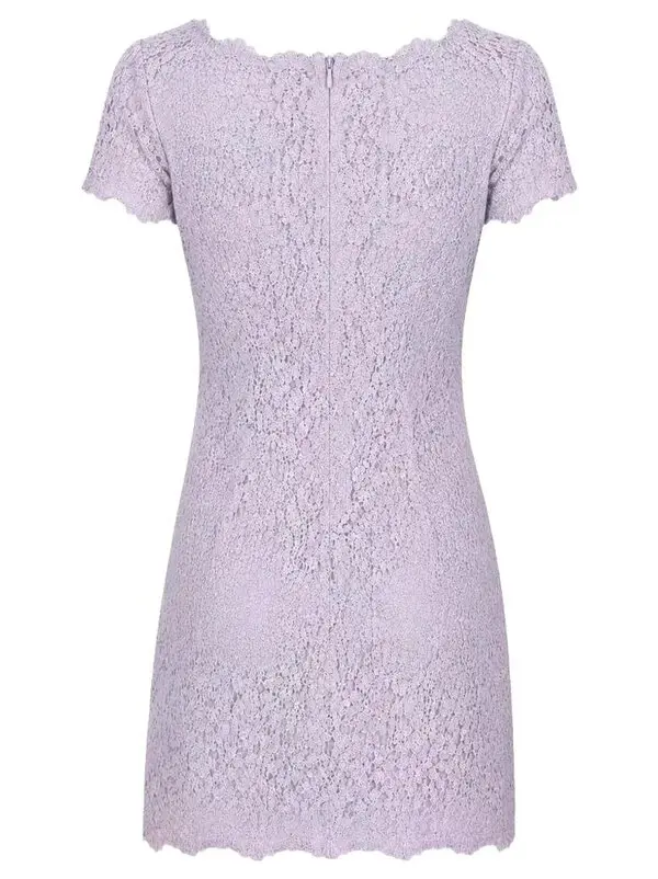 Ermanno Scervino Lace Overlay Mini Dress - Purple