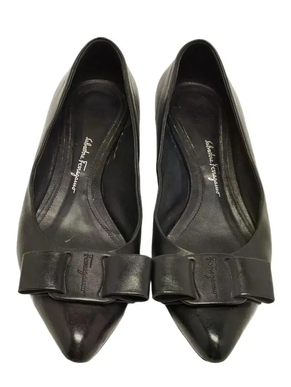 FERRAGAMO Viva Bow Ballet Flats - Black