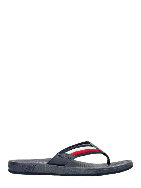 Tommy Hilfiger Thong-strap Flip-flops With Stripe Detail - Blue