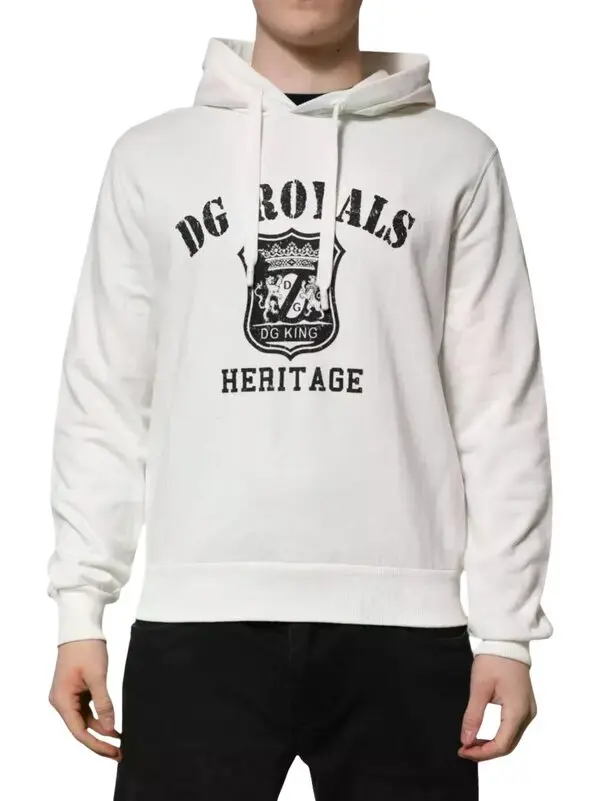 Dolce & Gabbana Dg Royals Graphic-print Hoodie - White
