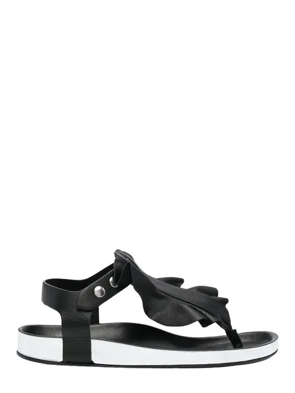 Isabel Marant Étoile Leather Ruffle-trim Sandals - Black