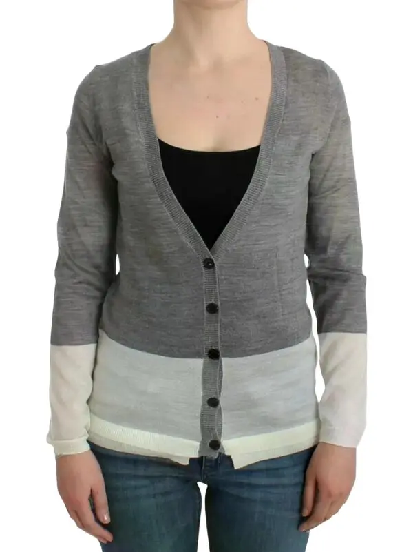 Costume National Colorblock V-neck Cardigan - Grey