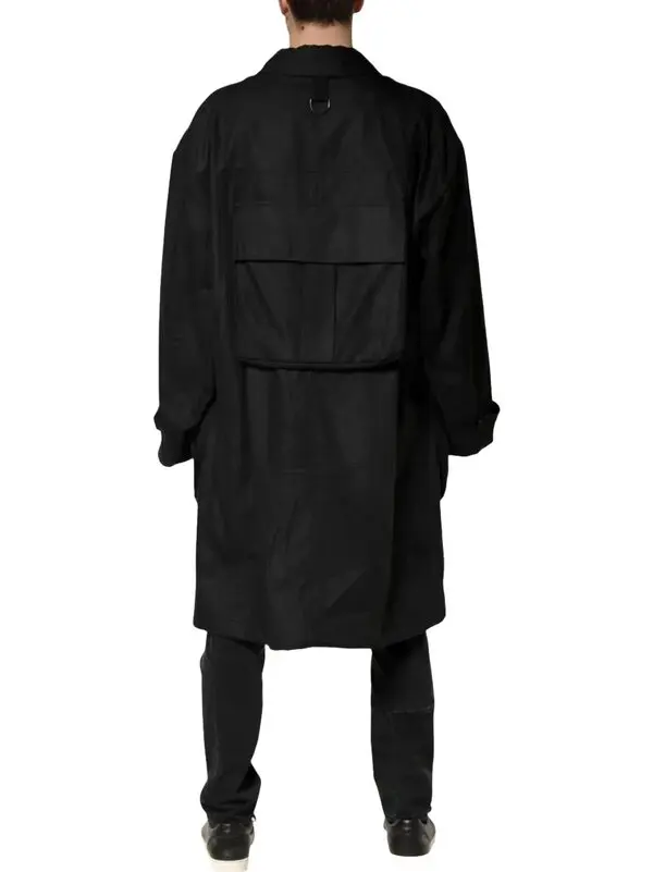 Dolce & Gabbana Multi-pocket Collared Coat - Black