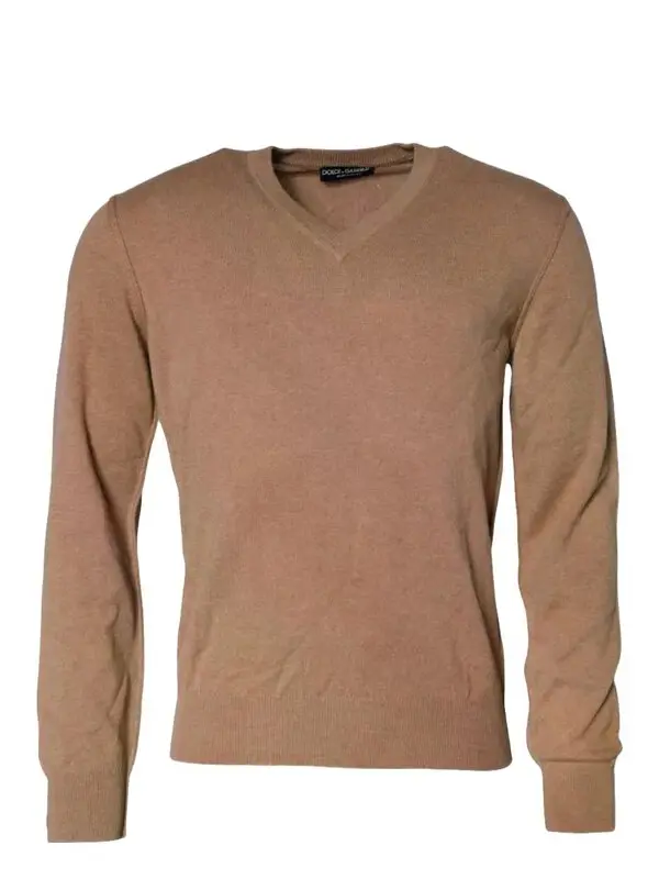 Dolce & Gabbana V-neck Cashmere T-shirt - Brown