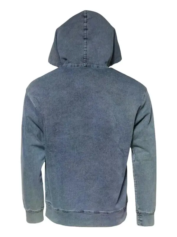 Dolce & Gabbana Graphic Print Denim Hoodie - Blue