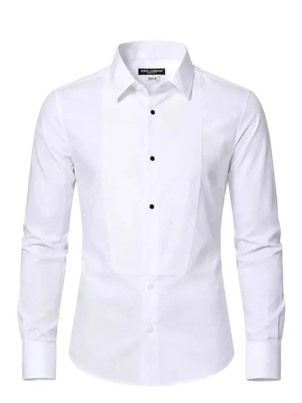 Dolce & Gabbana Bib-front Poplin Shirt - White
