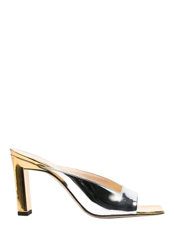 WANDLER Metallic Peep-toe Mules - Silver